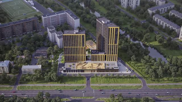 ЖК "Линдовский". Железобетонные конструкции 1 очереди поднялись над ограждением // Октябрь 2025