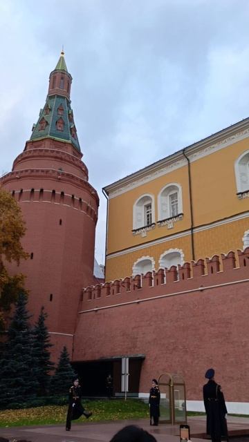 Смена почётного караула у стен Московского Кремля