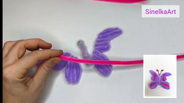 Бабочка из синельной проволоки Поделка из синельной проволоки для детей