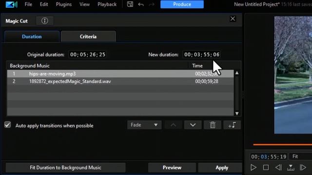 PowerDirector 21..- Как использовать Magic Cut для преобразования длительности видео в аудио
