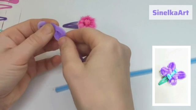 Заколка для волос бабочка из синельной проволоки | Идеи из синельной проволоки