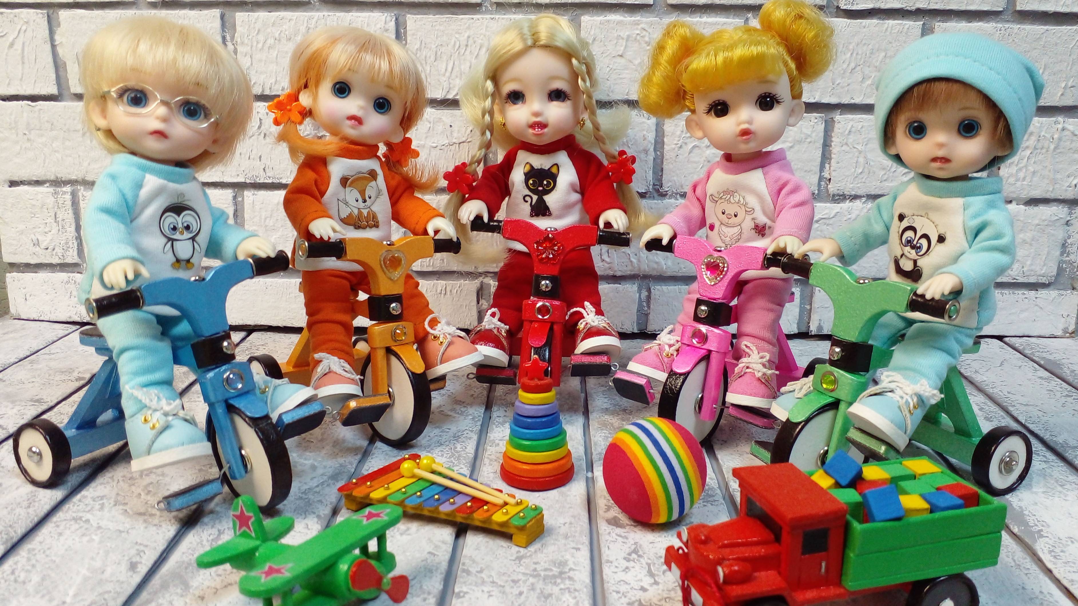 Велосипеды для кукол 16 см.