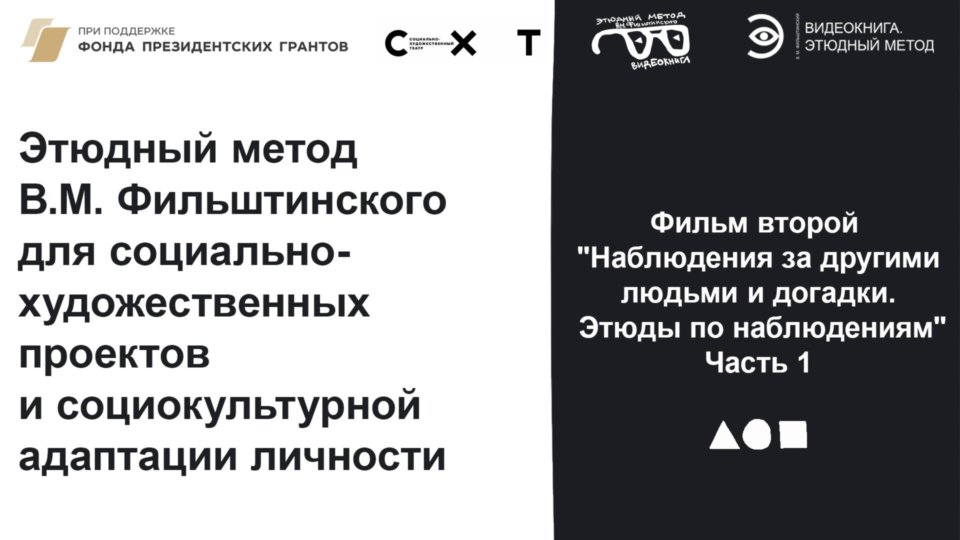 Фильм 2. Часть 1. Наблюдения за другими людьми и догадки. Этюды по наблюдениям