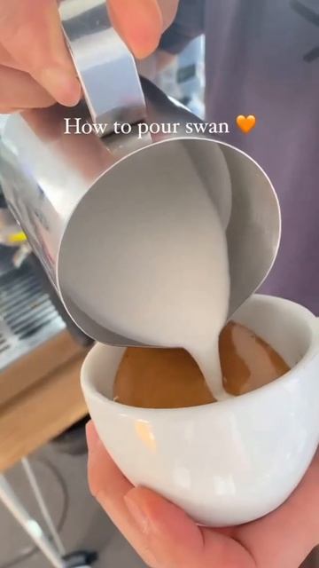 Рисуем на кофейной пене. 9 Лебедь