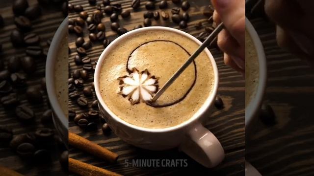 Рисуем на кофейной пене. 5