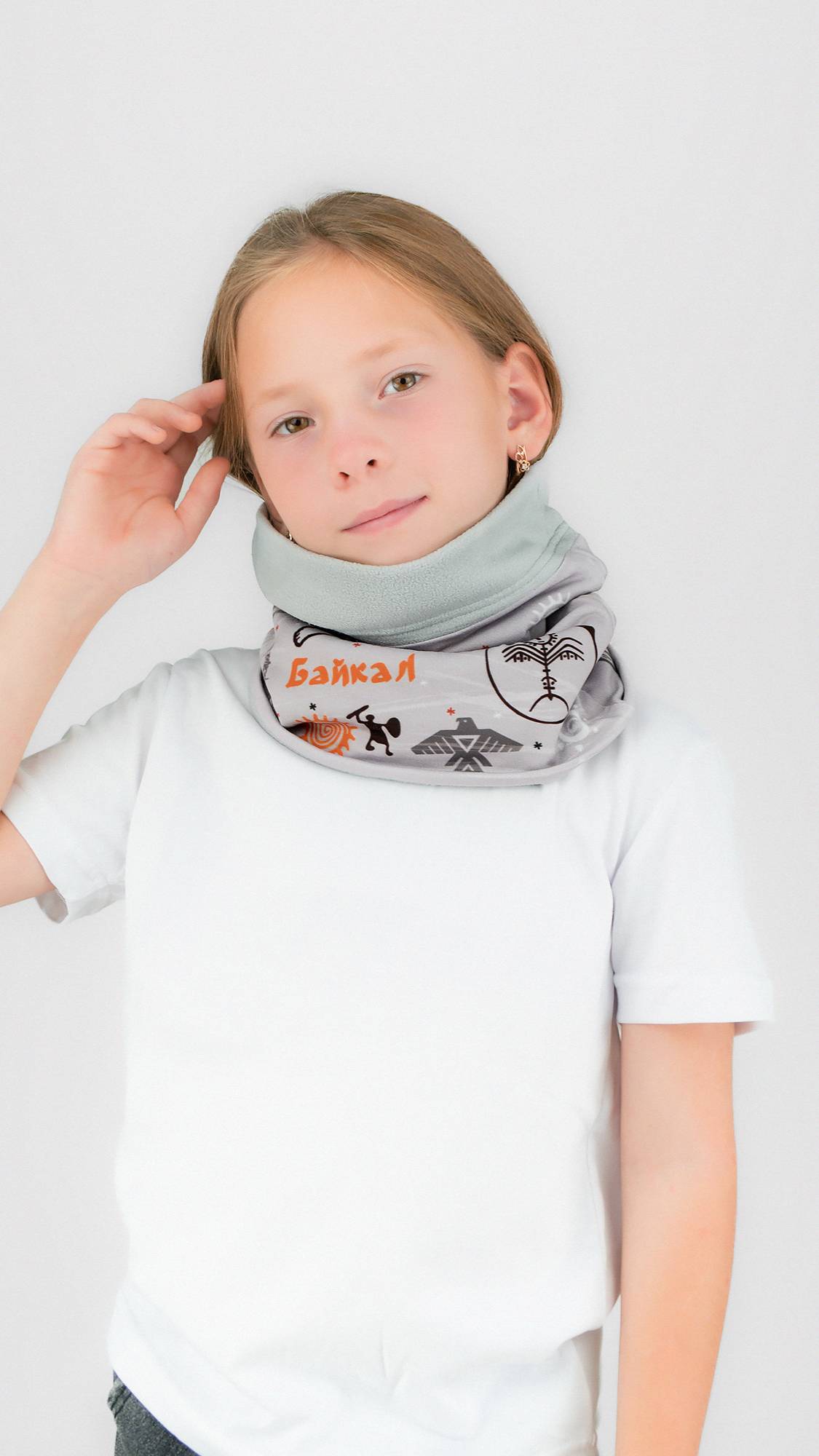 Бафф утепленный ОЛЬХОН (серо-оранжевый)