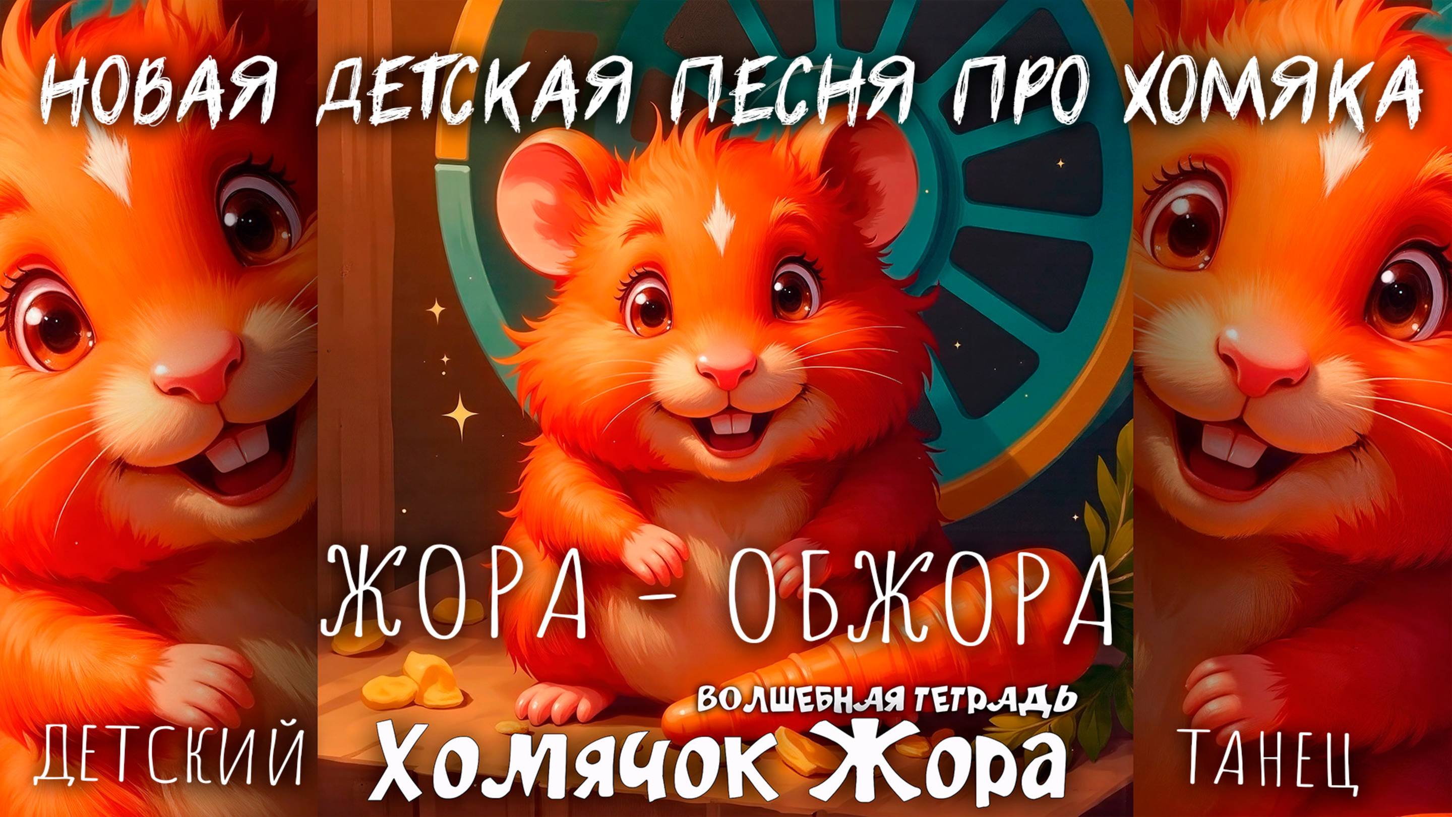 Волшебная тетрадь. ХОМЯЧОК ЖОРА. Новая детская песня про хомяка обжору, морковку, редис и салат.