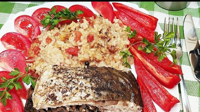 Карп,на рисовой подушке! Вкуснейший ужин, который стоит приготовить!🤤