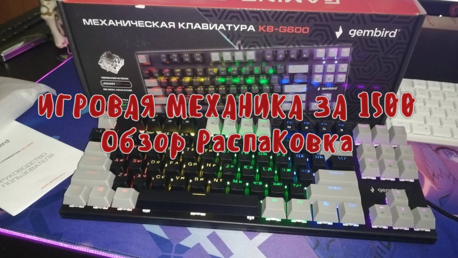 РАСПАКОВКА И ОБЗОР НА МЕХАНИЧЕСКУЮ КЛАВИАТУРУ  KB G600-1