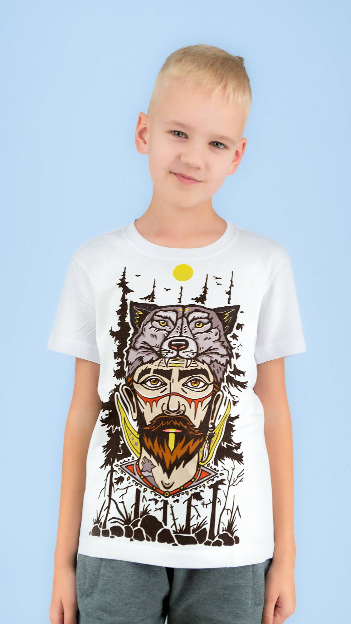 Футболка детская двусторонняя МИСТЕР ВОЛК