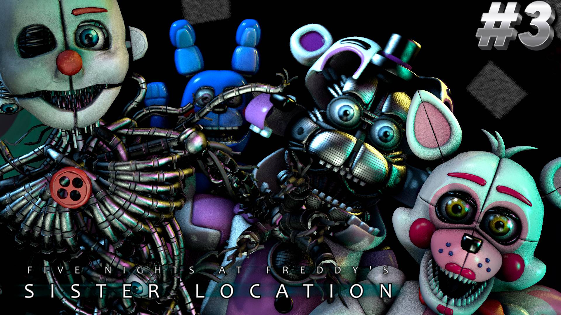 [FNAF SFM] Фантайм Фокси не дает нам починить Фантайм Фредди во FNAF Sister Location ( 3 Ночь)