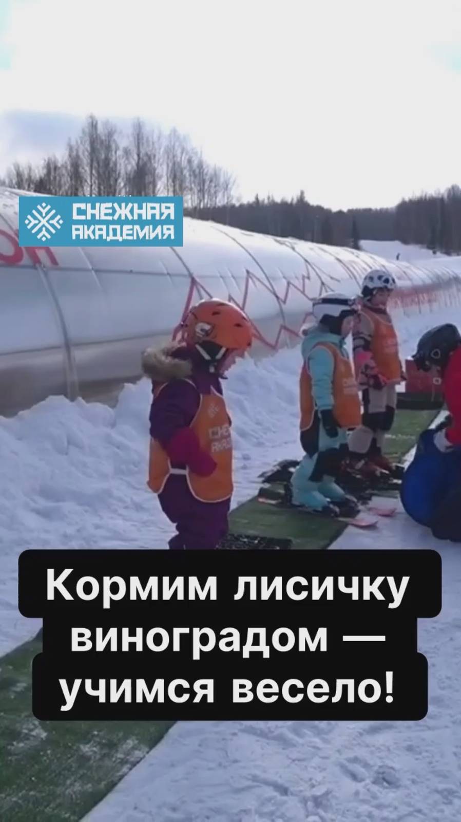 Кормим лисичку виноградом — учимся весело! #инструкторы #дети #горныелыжи #губаха