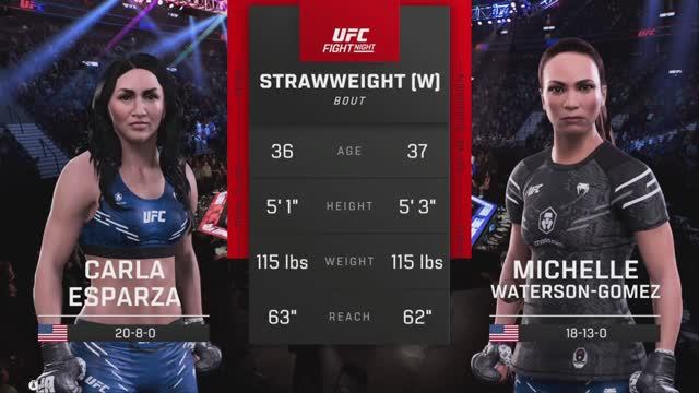 UFC 5 woman Strawweight Carla Esparza (США) - Michelle Waterson-Gomez (США)