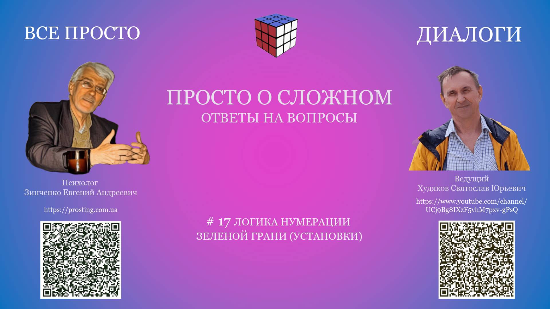 017 Логика нумерации зеленой грани (Установки)