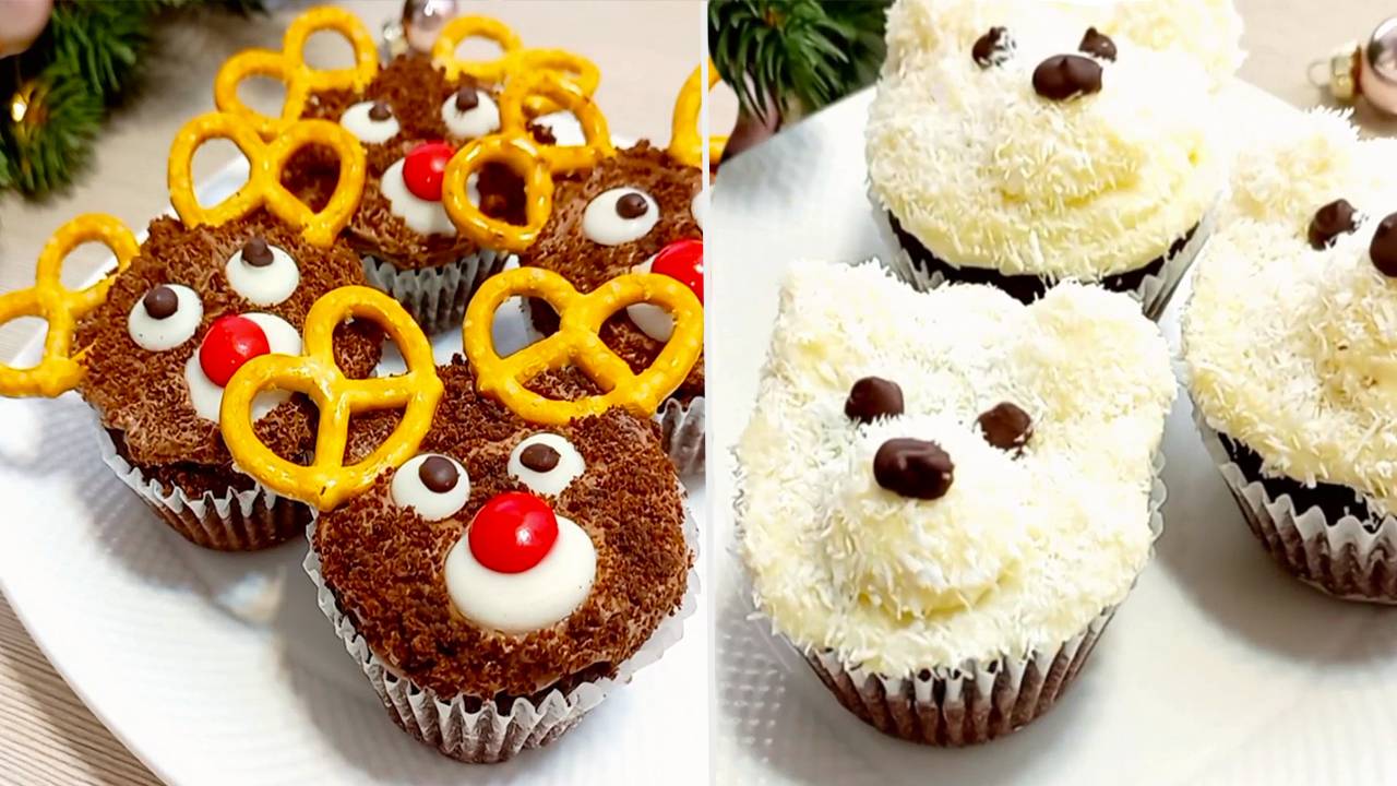 ❄🧁Вкусные и Красивые Праздничные Кексы для Детей! 2 Невероятно Легких Рецепта!