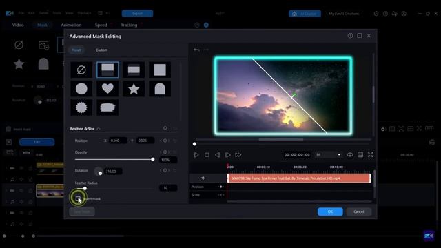 Основы 29 Применение   пользовательских, линейных и параллельных масок в PowerDirector