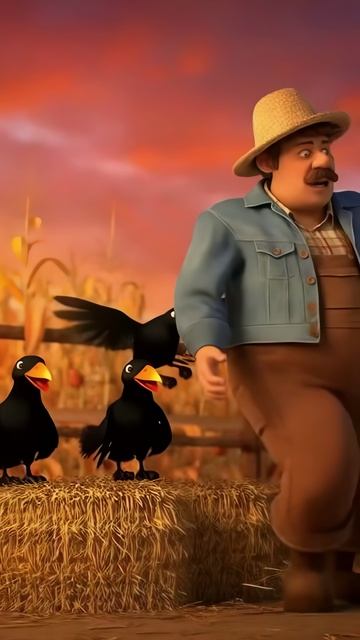 Пугало устроило танцевальный баттл на поле! 🕺🐦⬛ Фермер и вороны в шоке #пугало #танец #виральное