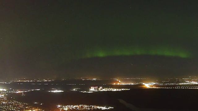 Северное сияние с камер Лахта Центра