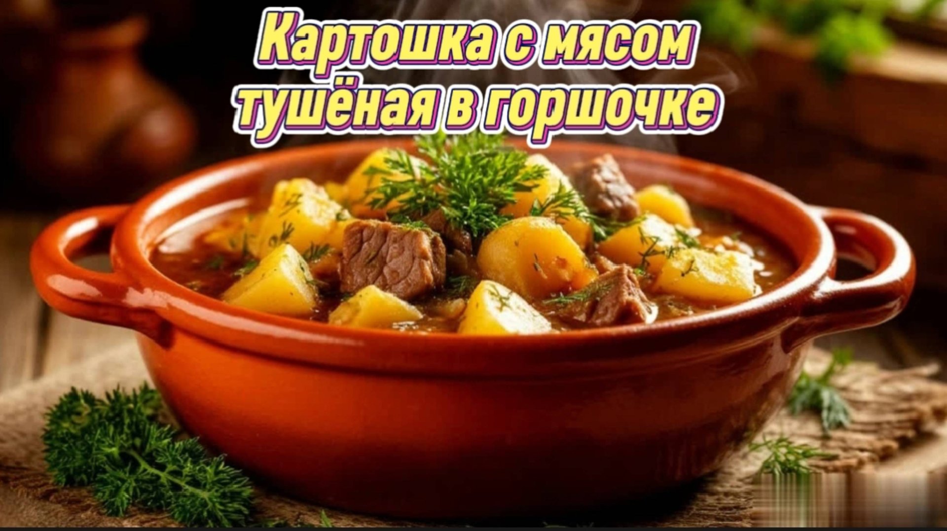 Картошка с мясом тушёная в горшочке