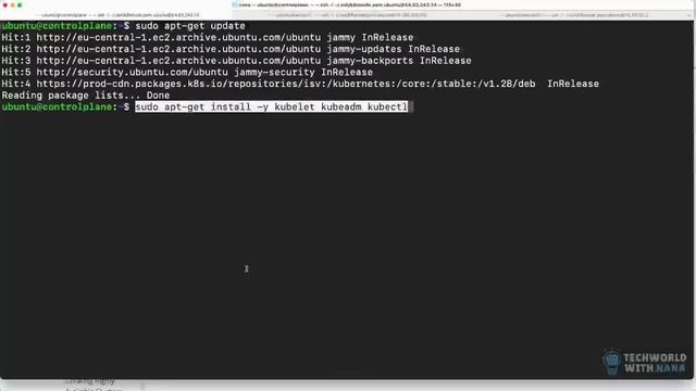 2.9 Install kubeadm, kubelet and kubectl