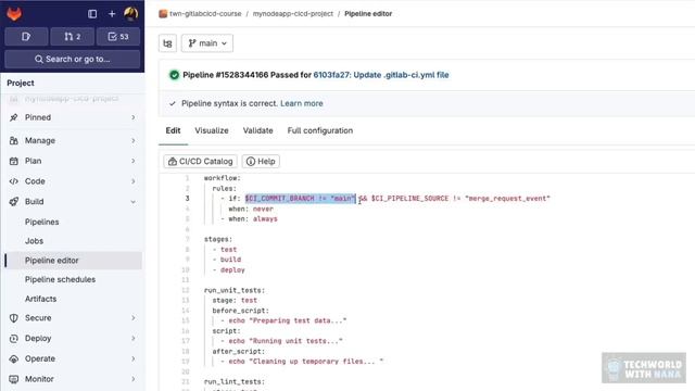 3.9 Trigger Pipeline on Merge Request