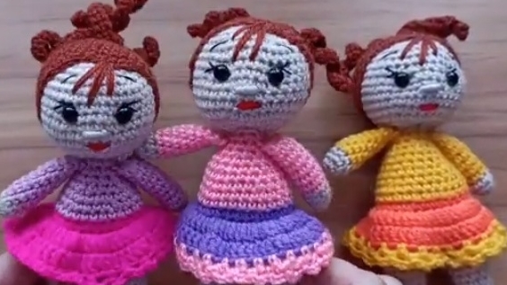 Куколка крючком, 15 см. ч. 1 ручки ножки, тело.