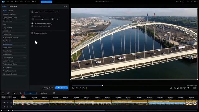 PowerDirector 24...- Советы по использованию Применить ко всем для быстрого изменения клипов