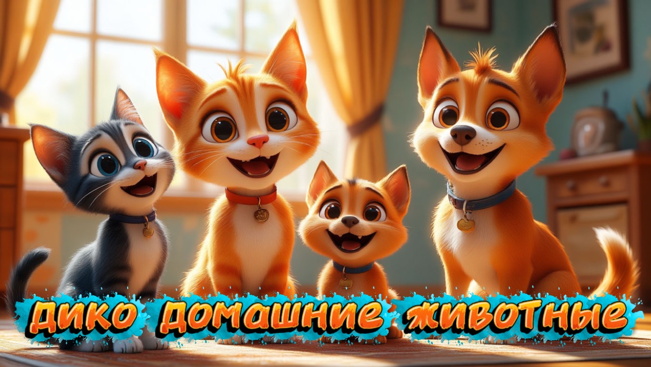 Мультфильм, ДИКО ДОМАШНИЕ ЖИВОТНЫЕ, веселый мультфильм для детей