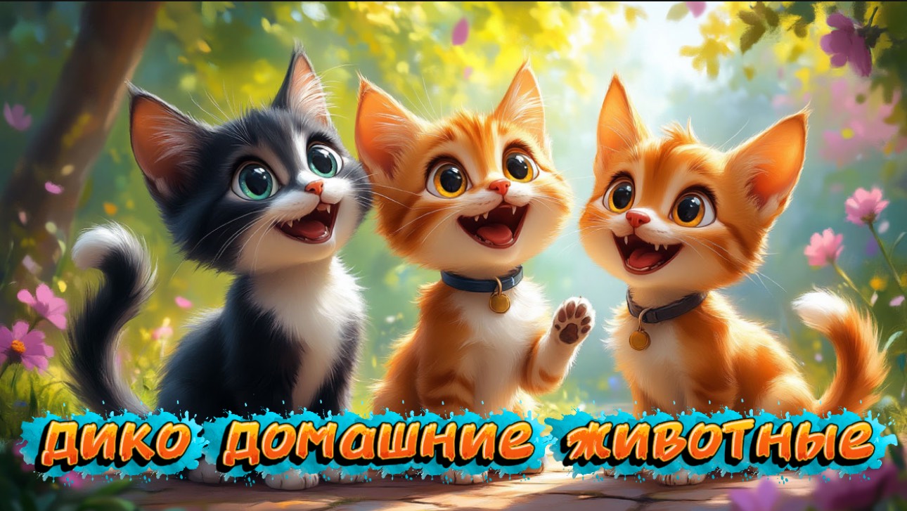 Мультфильм, ДИКО ДОМАШНИЕ ЖИВОТНЫЕ, мультфильмы для детей