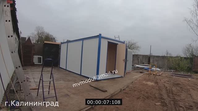 Бытовка с тамбуром. Стальной каркас.