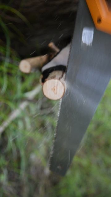 Простая пила - ножовка. Пилим пять сантиметров.