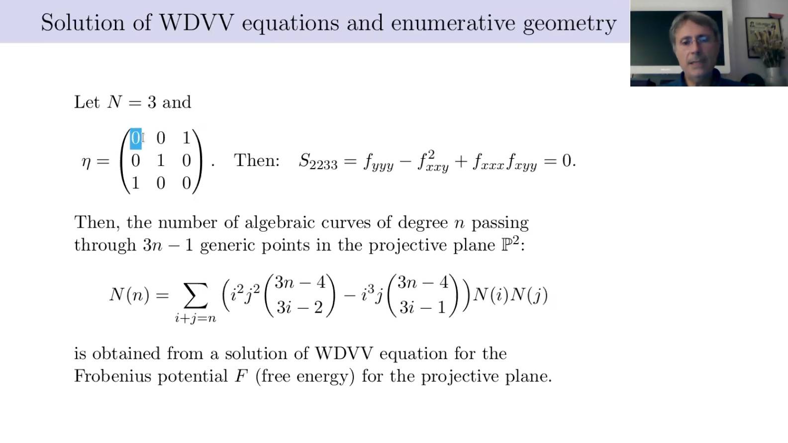 Seminar GDEq. On the geometry of WDVV equations and Hamiltonian formalism in arbitrary dimension