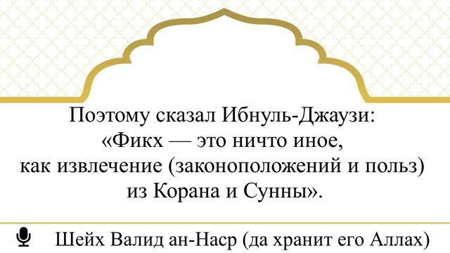 398) Изучай фикх - изучай Коран и Сунну, а не мнение людей! I Шейх Валид ан-Наср
