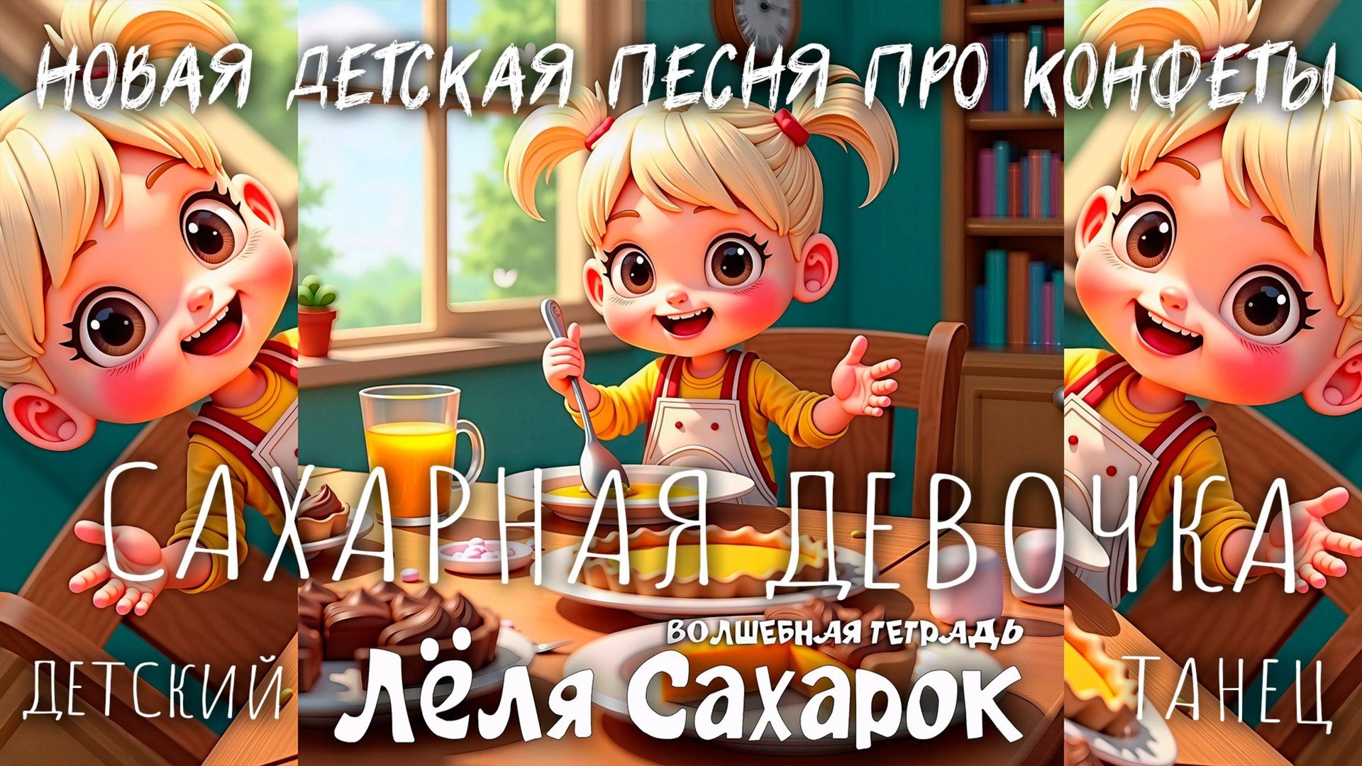 Волшебная тетрадь. ЛЁЛЯ САХАРОК. Новая детская песня про сладкую девочку Олю, которая любит конфеты