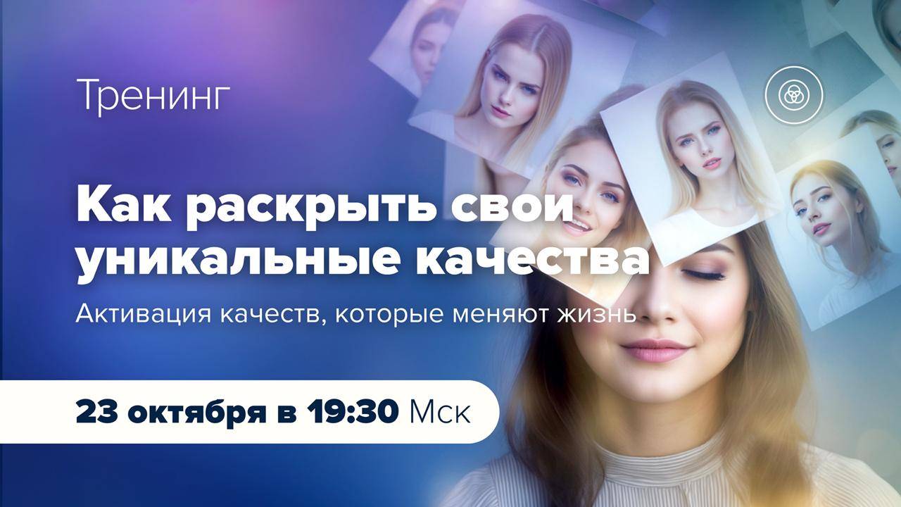 Анонс тренинга «Как раскрыть свои уникальные качества».  Активация качеств, которые меняют жизнь