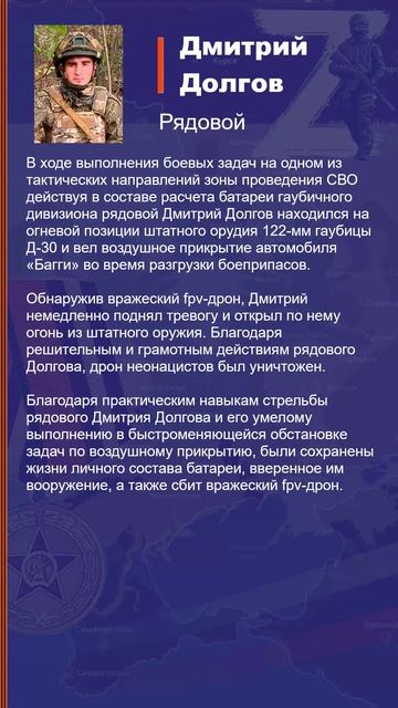 Дмитрий Долгов Наградной лист Z