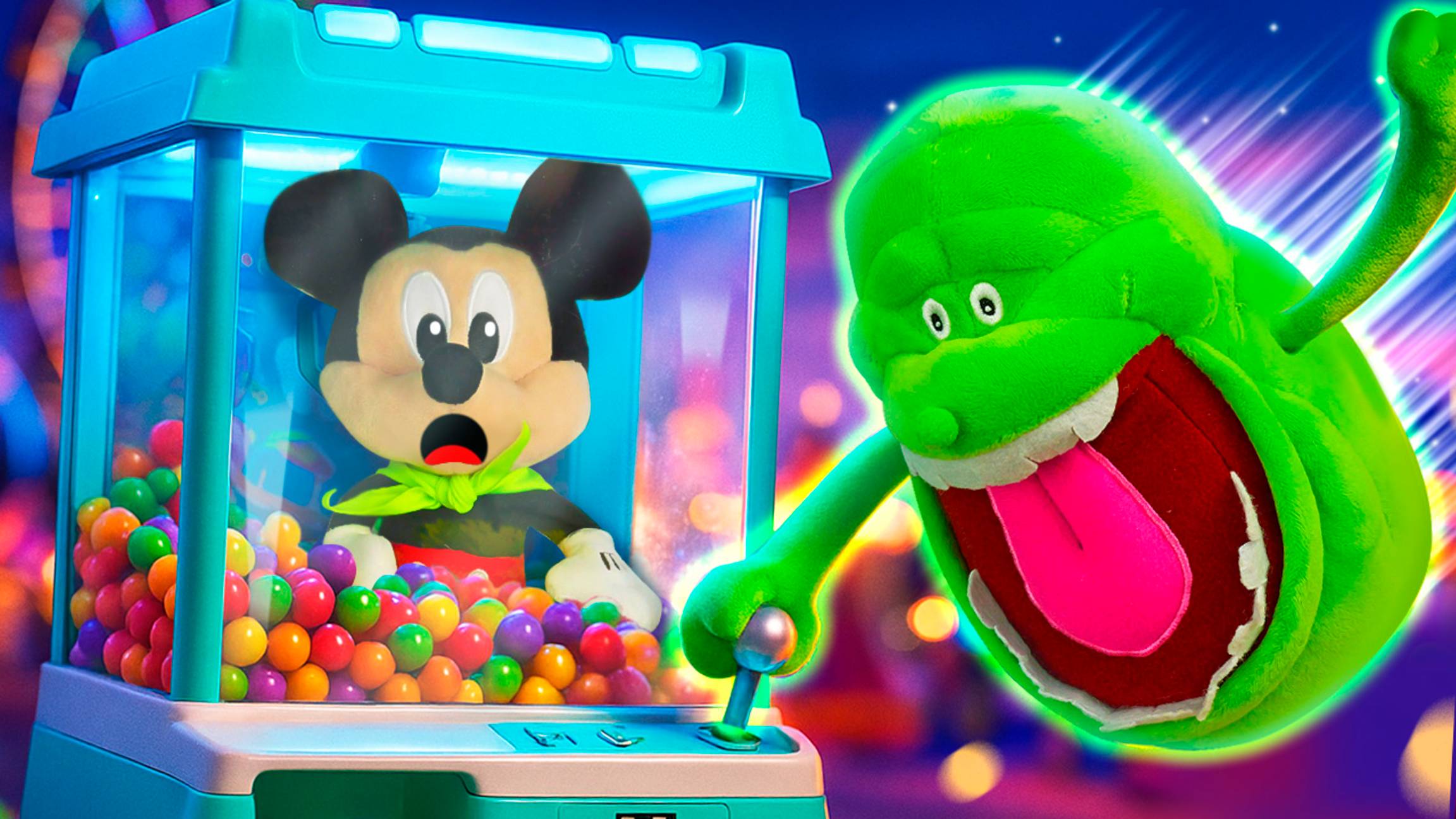 🍬👻 Патрик застрял в автомате с конфетами! Микки Маус спасает от злого призрака!