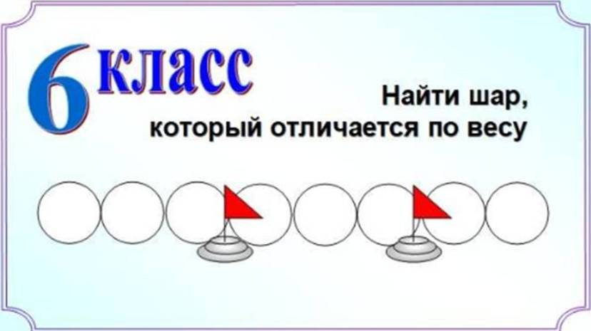 Из 8 одинаковых шаров найти 1, который отличается по весу