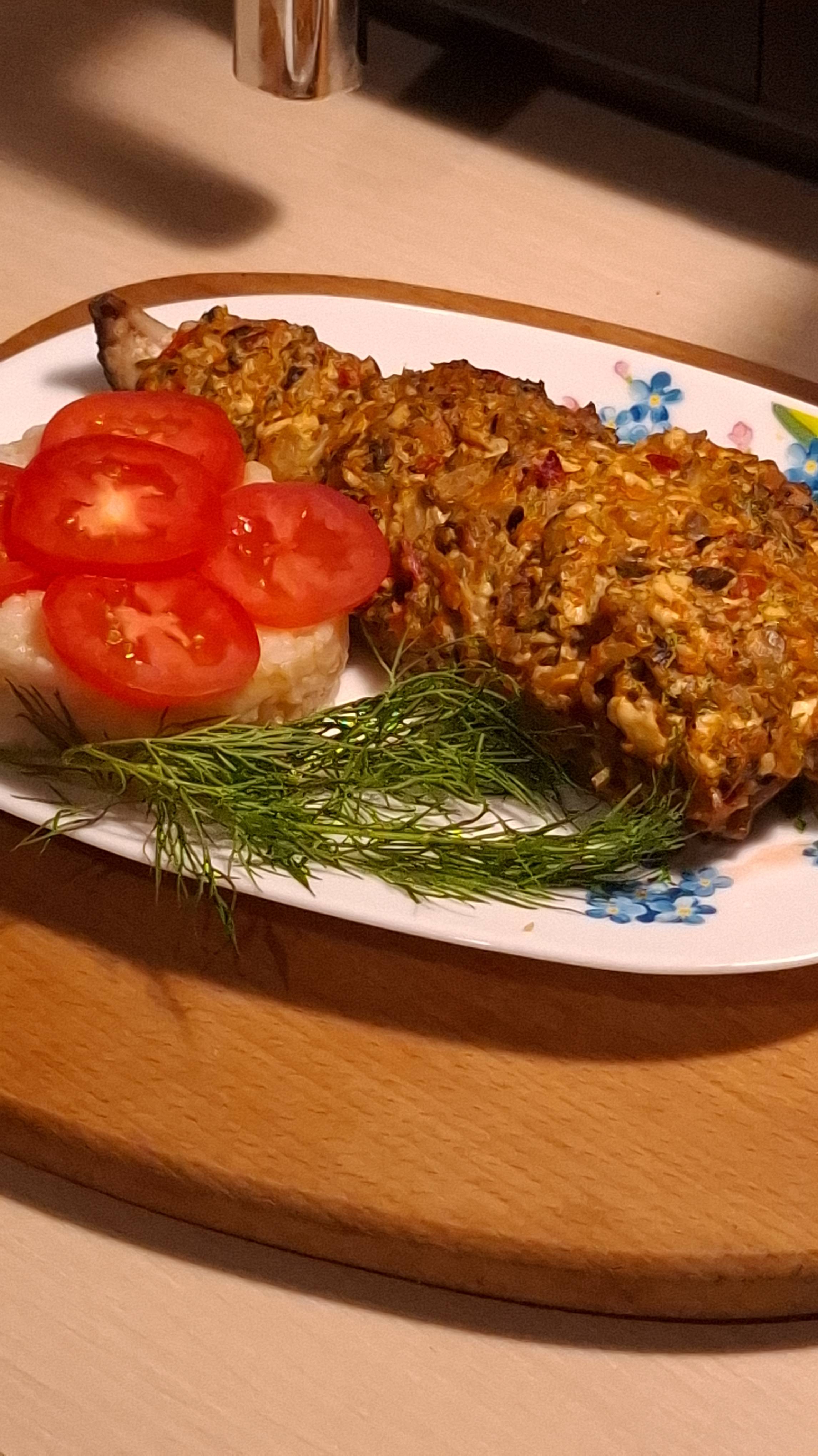 Филе Скумбрии под Овощной Шубкой. 😋👍#рецептскумбрии#сочнаяскумбрия #скумбрияваэрогриле