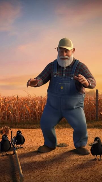 Пугало зажигает на поле! 🕺 Вороны и фермер в шоке #танец #пугало #виральное