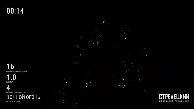 Фейерверк 16 залпов «Ночной Огонь» Стрелецкий СТР 0210016