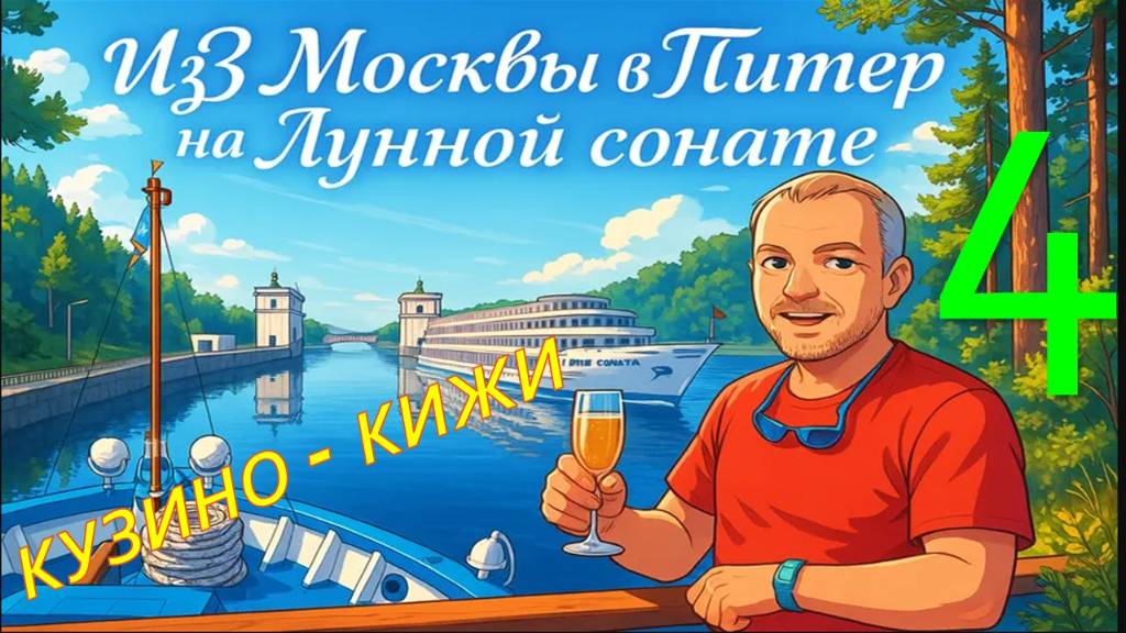 Путешествие из Москвы в Питер на комфортабельном судне "ЛУННАЯ СОНАТА". Часть 4 - КУЗИНО-КИЖИ