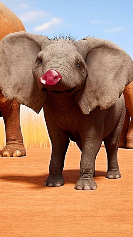 Слонёнок лишается хобота!