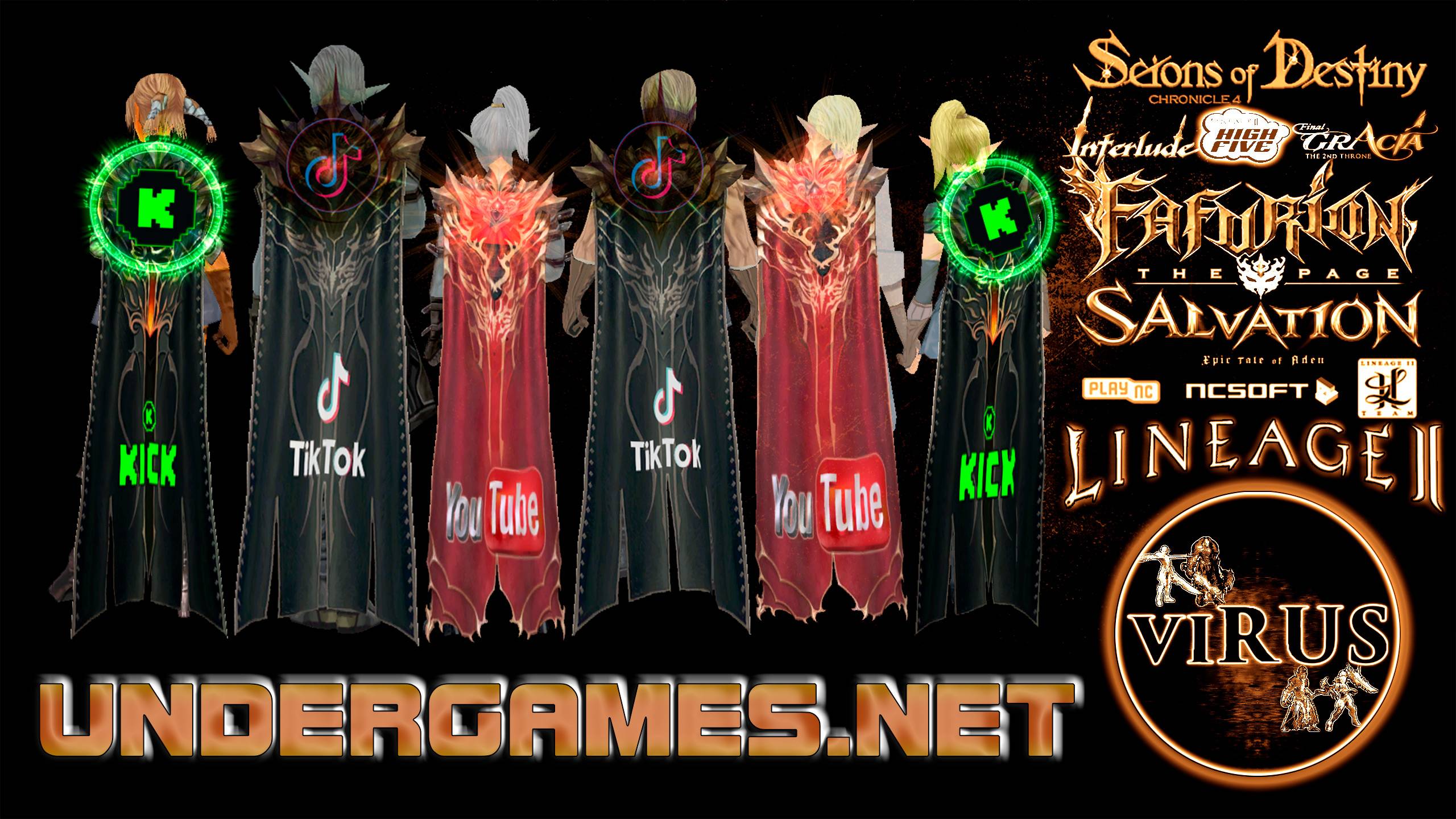 Three Streamer Cloaks for LINDVIOR-INTERLUDE. UnderGames.Net ◄√i®uS►