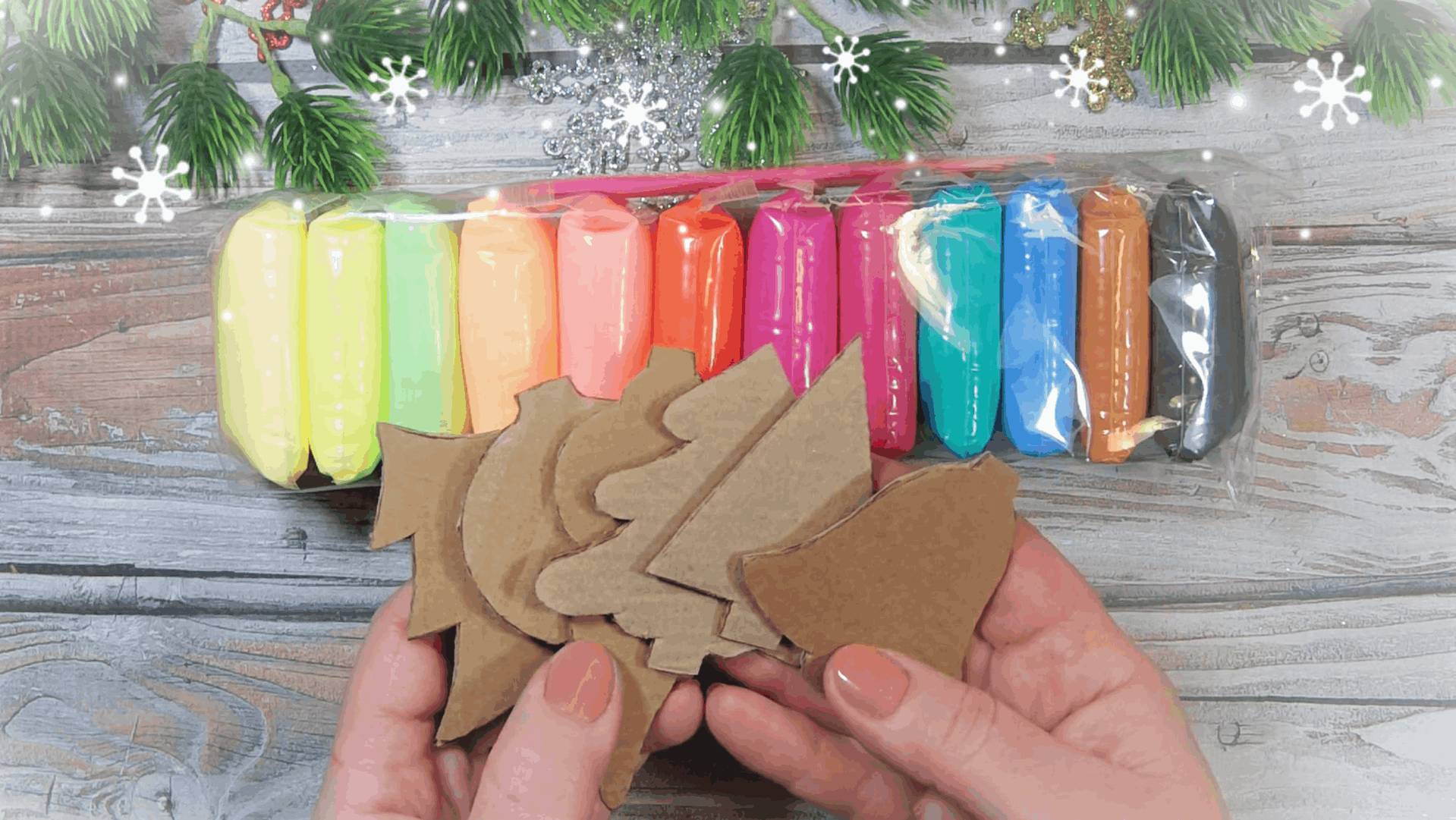 Очень много красивых Новогодних магнитиков из лёгкого пластилина. Новогодние поделки своими руками.