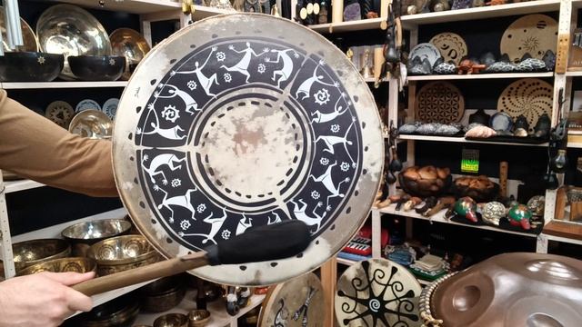 Шаманский бубен 50х50см с рисунком / Шаманский бубен / тюнгур / дюнгюр / shamanic.moscow