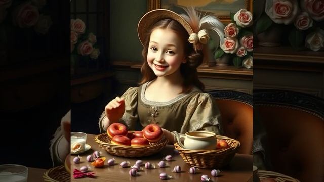 Оживленное фото красивой маленькой девочки, красивый подарок бабушке, видео 4