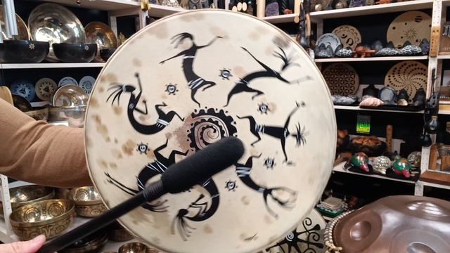 Шаманский бубен 35х35см с рисунком / Шаманский бубен / тюнгур / дюнгюр / shamanic.moscow