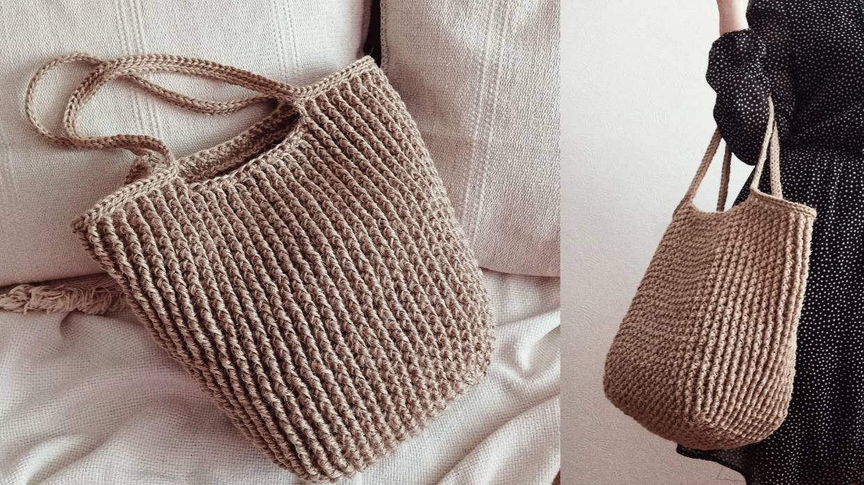 Сумка-шоппер из джута.