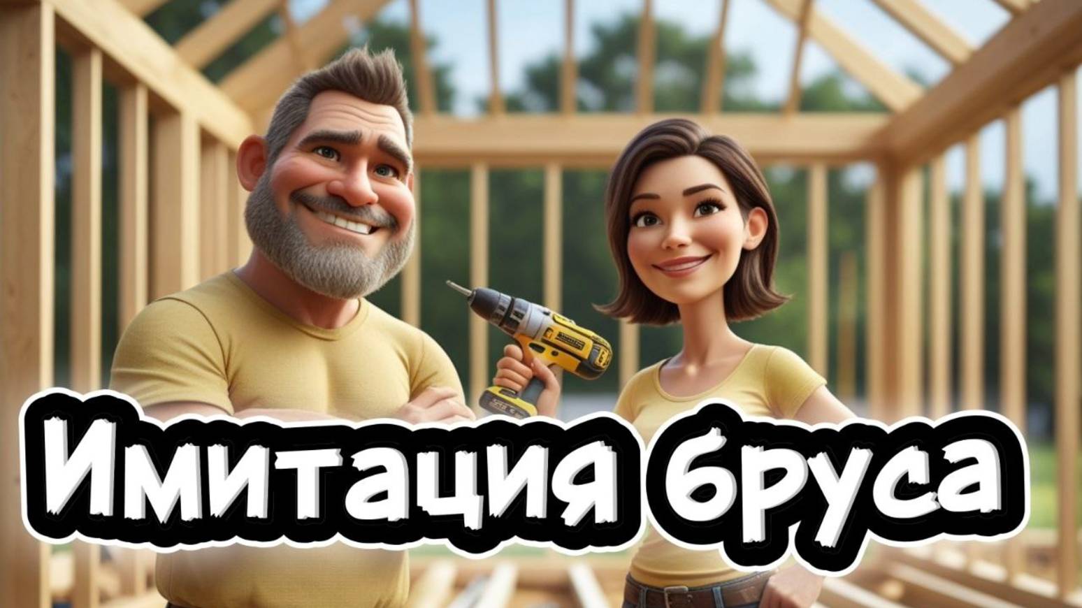 Каркасный мини дом 4х5 с террасой своими руками. Фасад имитация бруса.